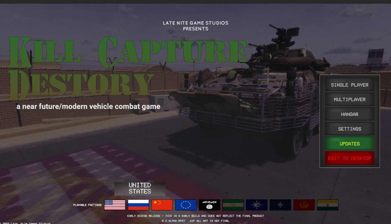 Kill Capture Destroy 2023 combines grand strategy and vehicle combat game.